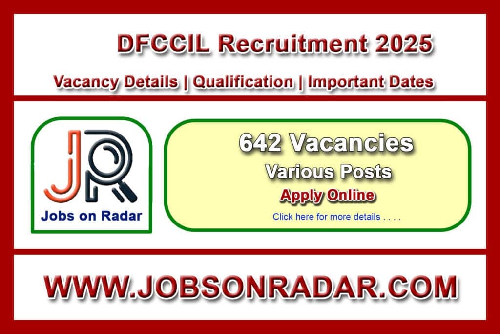 DFCCIL Recruitment 2025 - Jobs on Radar